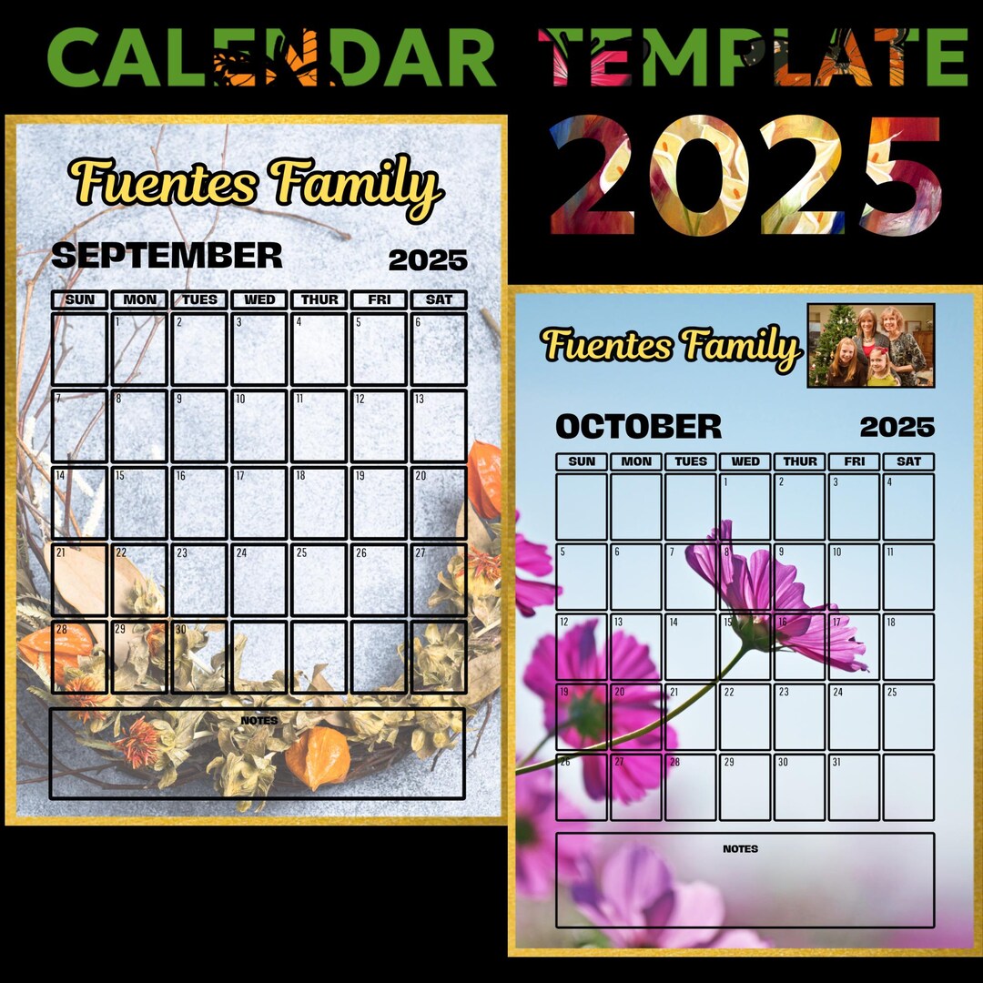 2025 Printable Flower Calendar Template, Customized Mini Calendar Set ...