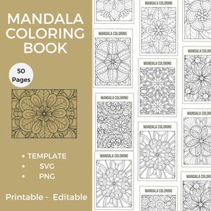 Modern Mandala Coloring Book PDF for Anxiety Relief, Stress Relief Gift ...