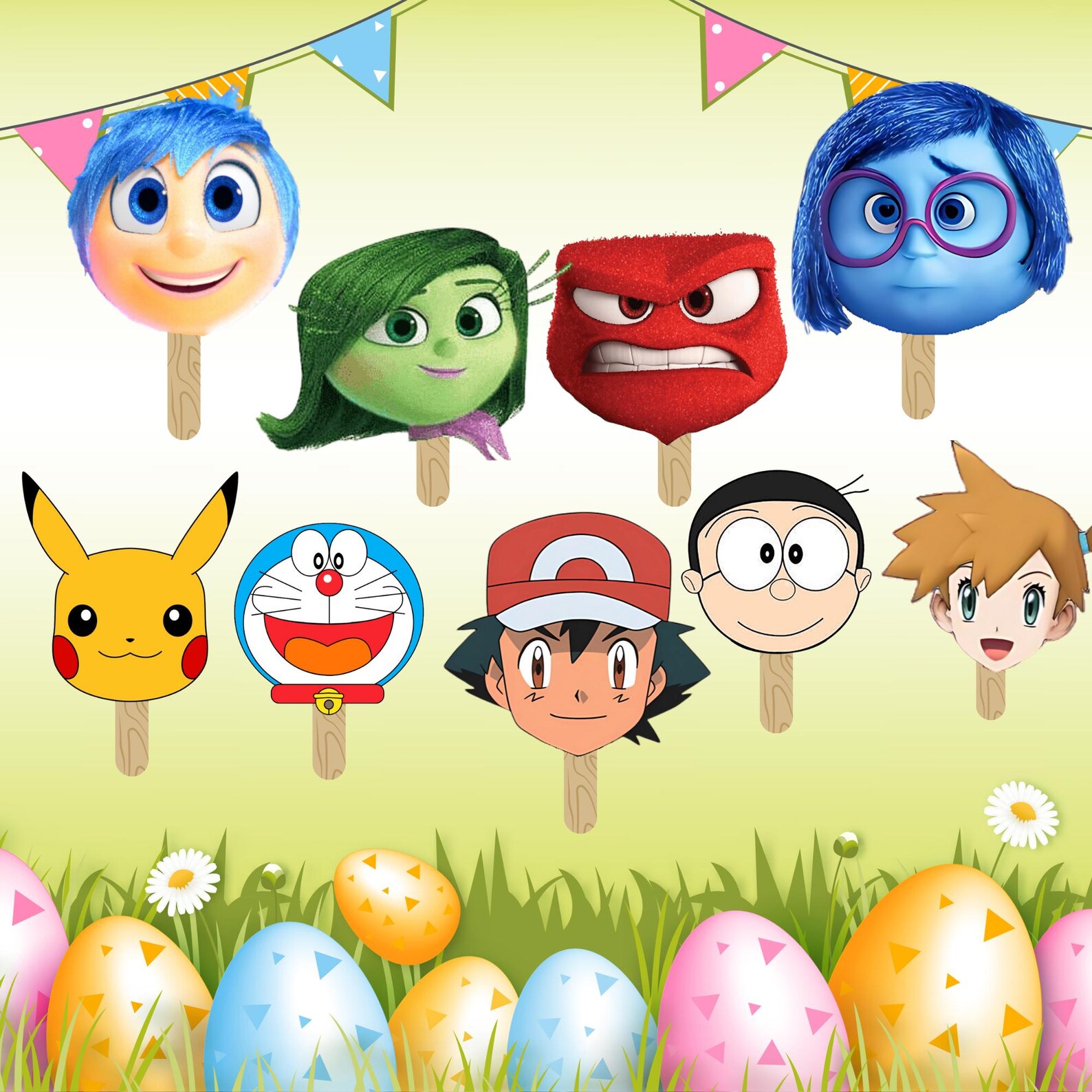 Personalized Face Stick Template: Custom Photo Party Props (digital ...