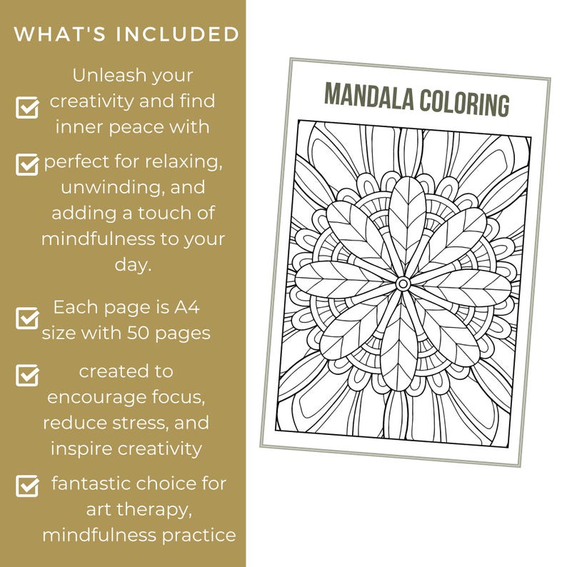 50 Page Printable Mandala Coloring Book Printable Adult Coloring Pages ...