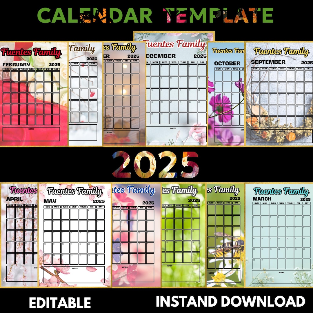 2025 Printable Calendar Template, Customized Mini Calendars Set, Fridge ...