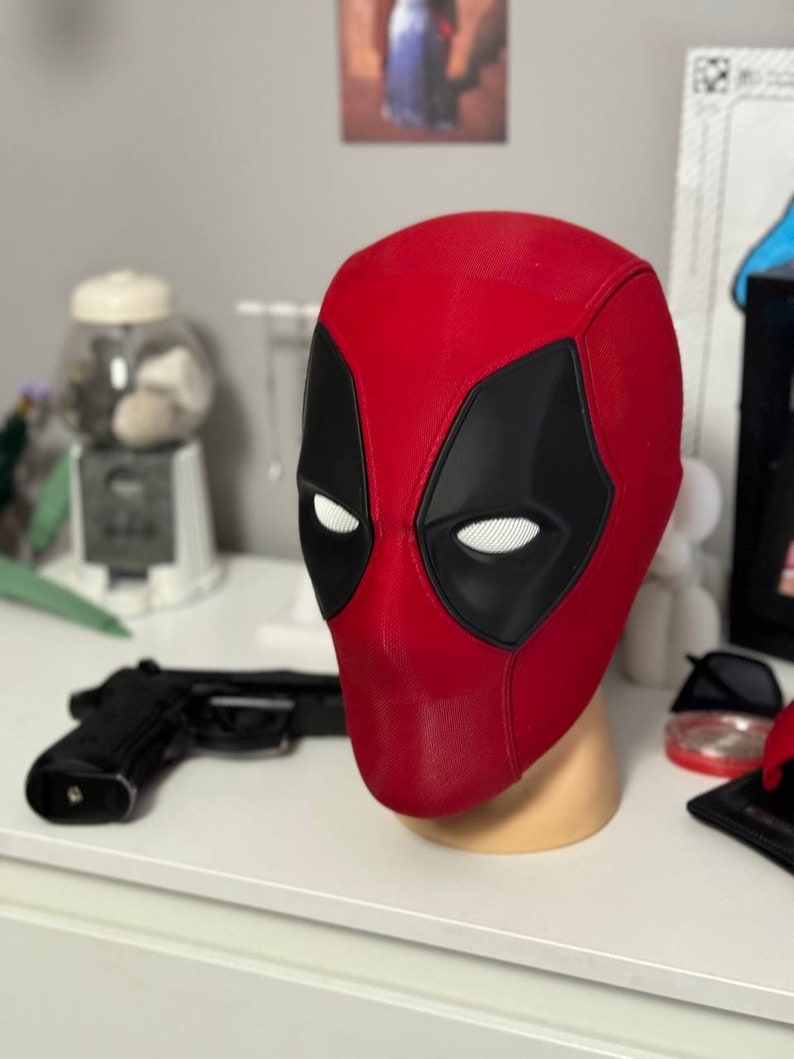 Deadpool Mask Red and Black Wearable Mask, Perfect for Cosplay and ...