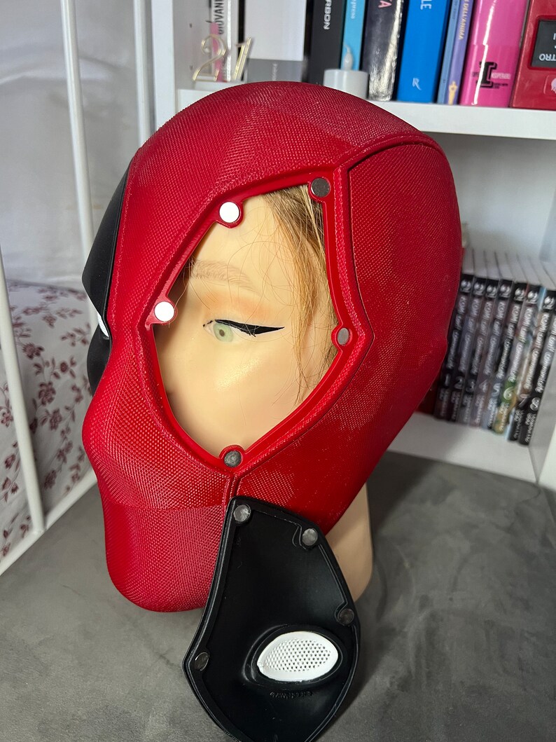 Deadpool Mask Red and Black Wearable Mask, Perfect for Cosplay and ...