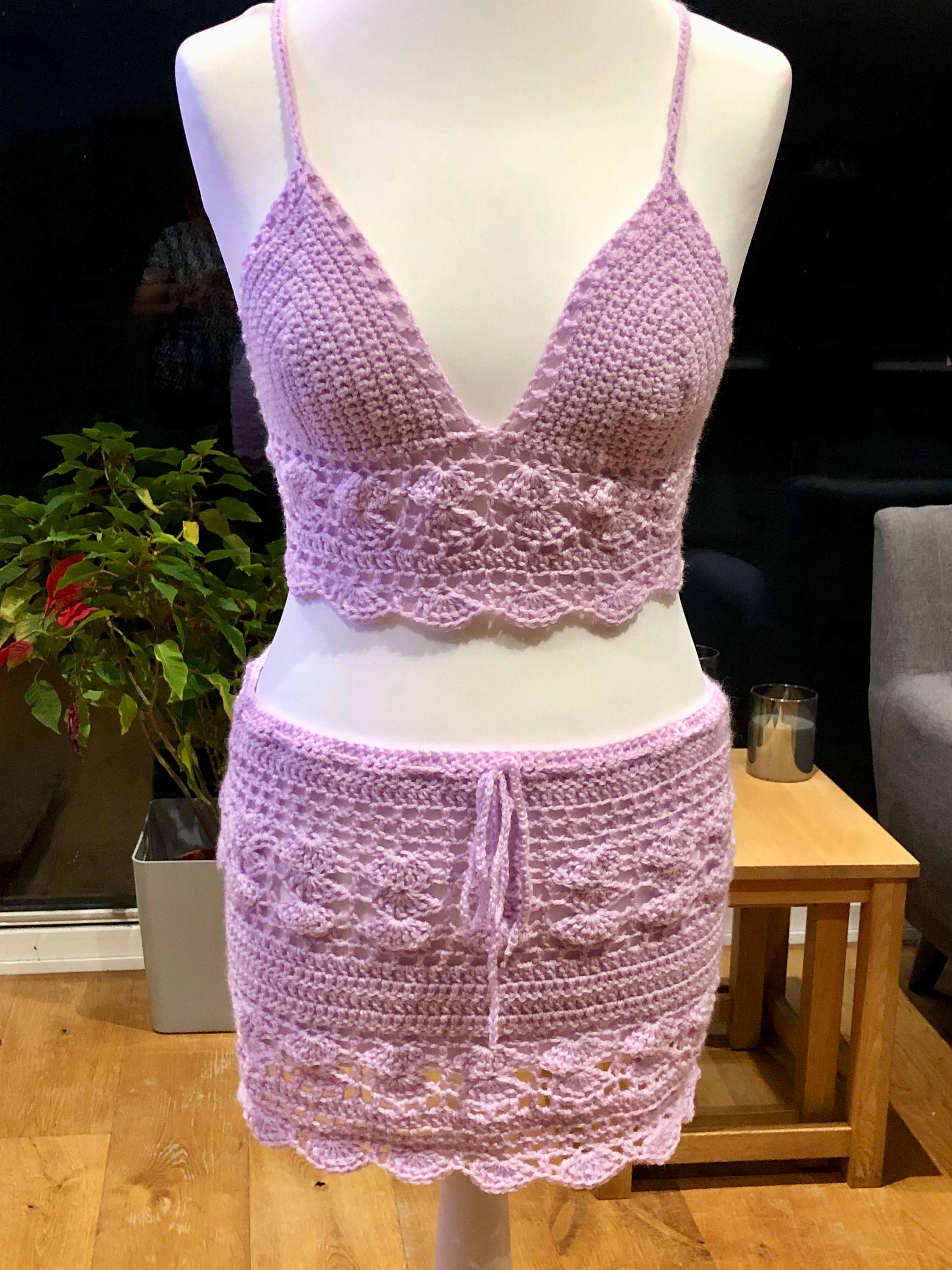 Handmade Crochet Set Outfit, Crochet Festival Set, Crochet Beach Wear ...