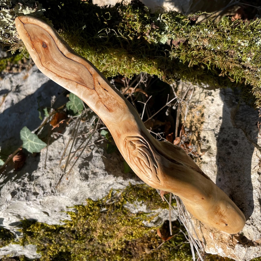 Athame Maple Root Wood Hand Carved Wood Spirit, Ritual Knife, Wicca ...