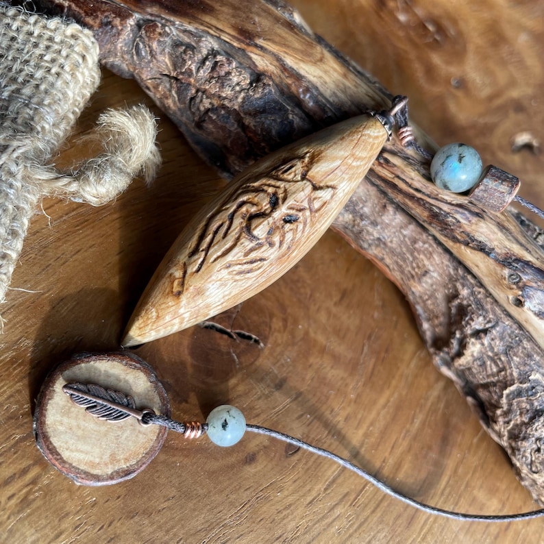 Handmade Oak Wood Pendulum, Handcrafted With a Knife, Woodspirit ...