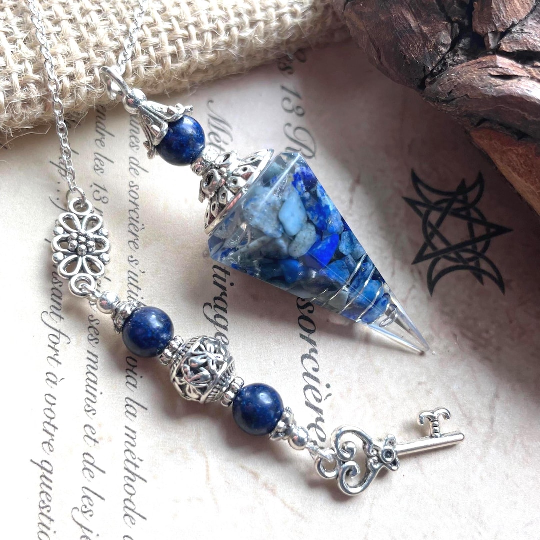 Handcrafted Lapis Lazuli Pendulum, Divination Pendulum, Orgonite ...