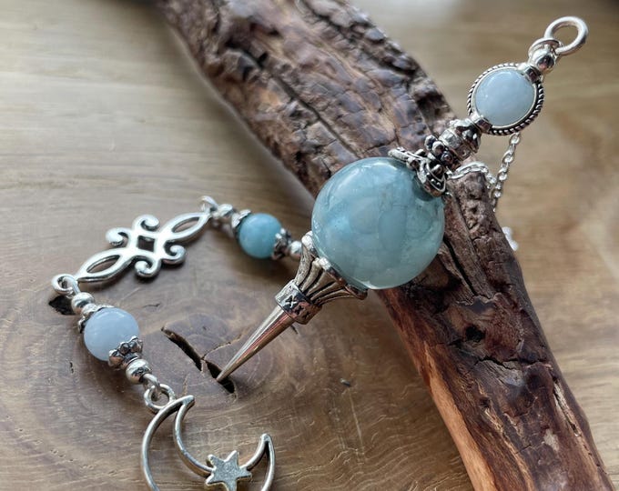 Aquamarine Divinatory Pendulum, Handmade Pendulum, Orgonite Pendulum ...