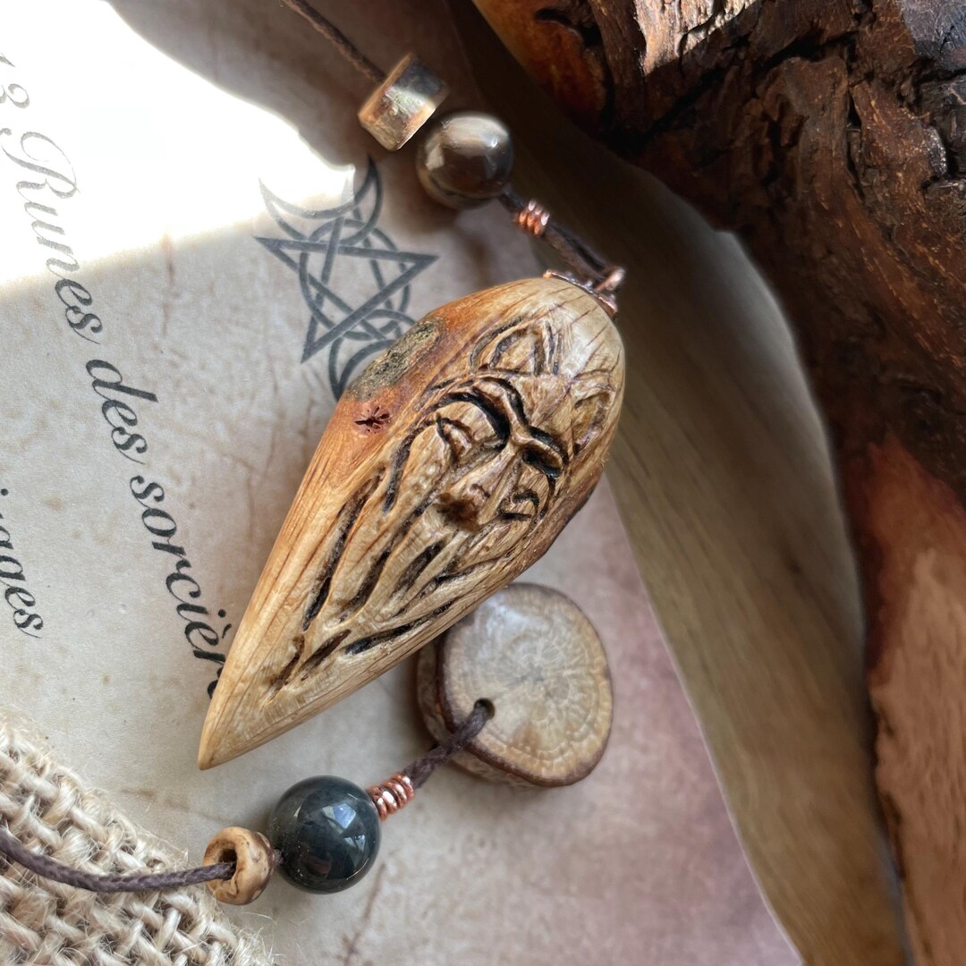 Handmade Oak Pendulum With Knife, Woodspirit, Handmade Divinatory ...
