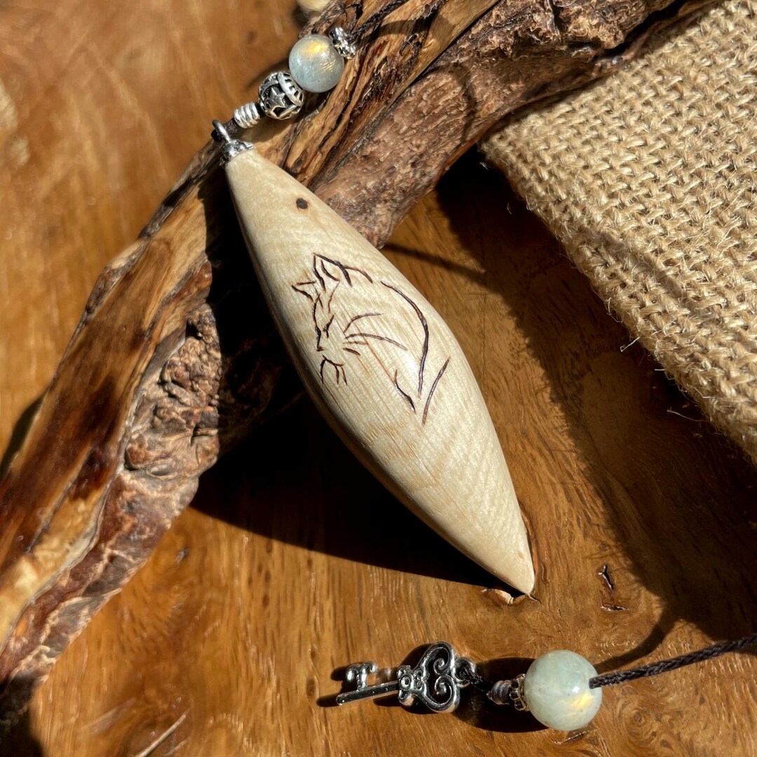 Handmade Oak Wood Pendulum, Handcrafted Wooden Divination Pendulum, Cat ...