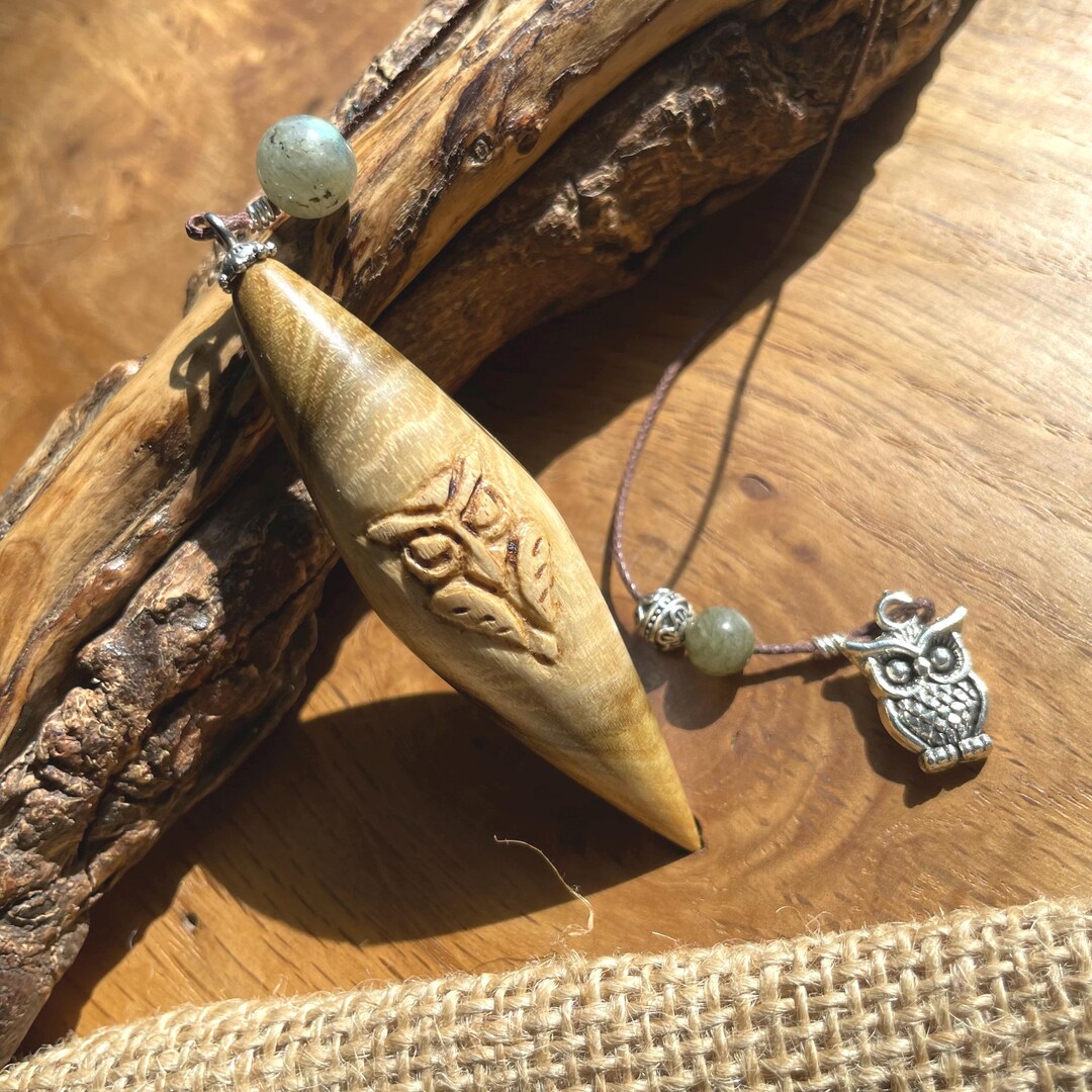 Handmade Acacia Wood Pendulum, Animal Totem Pendulum, Owl, Divination ...