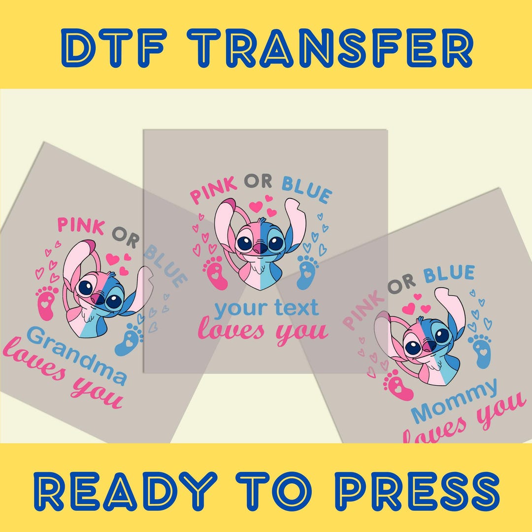 Stitch and Angel Gender Reveal DTF , Team Stitch and Team Angel ...