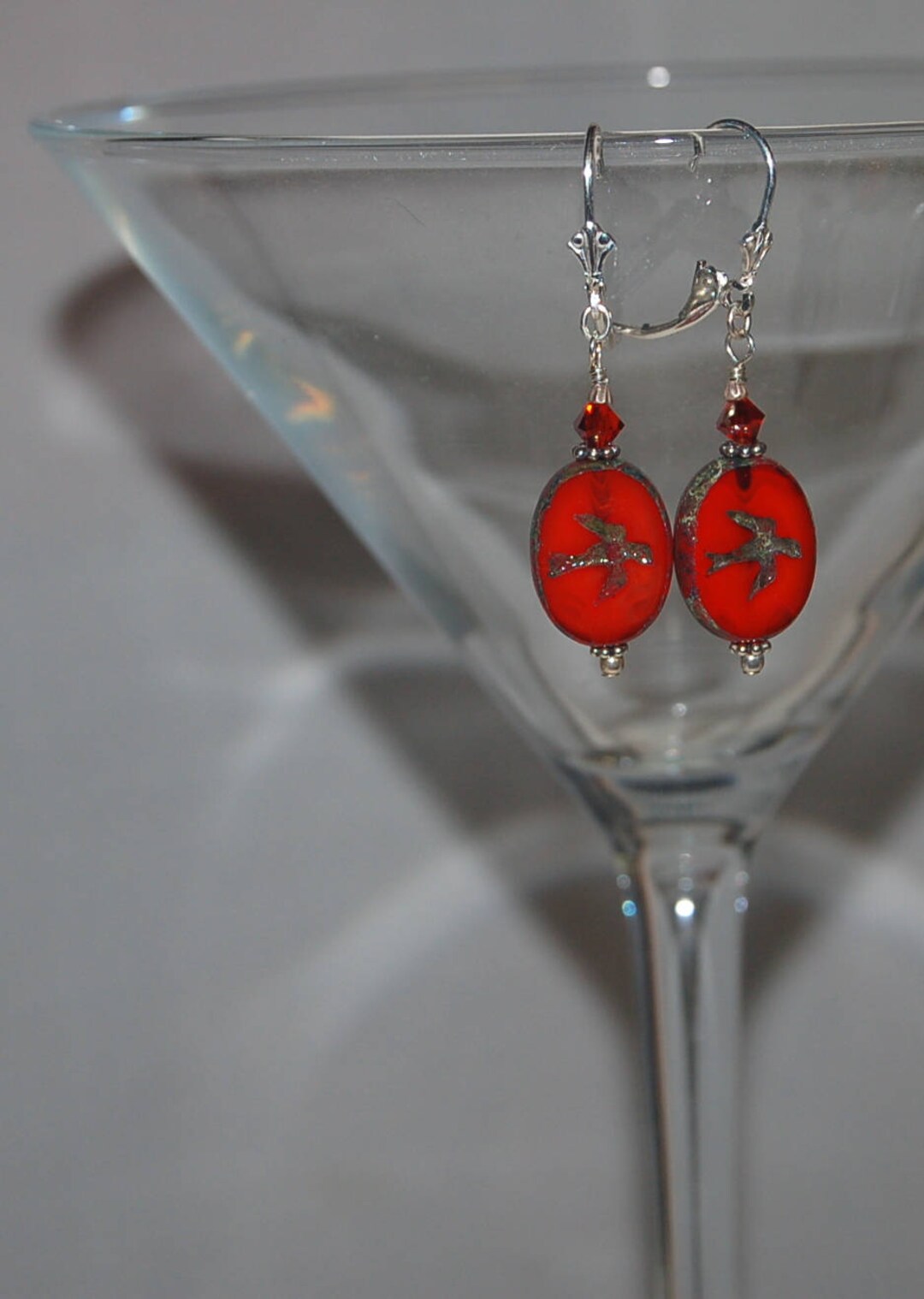 Red Glass Beaded Light Weight Lever Back Pierced Earrings - Etsy