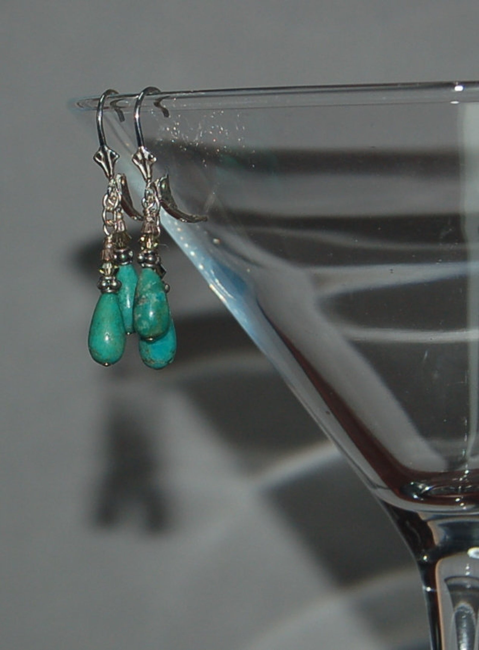 Stabilized Turquoise Gemstone Drops and Bali Sterling Silver - Etsy
