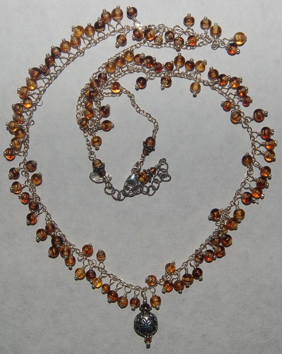 Sterling Silver Wire Wrapped Vintage Lamp Worked Glass and - Etsy