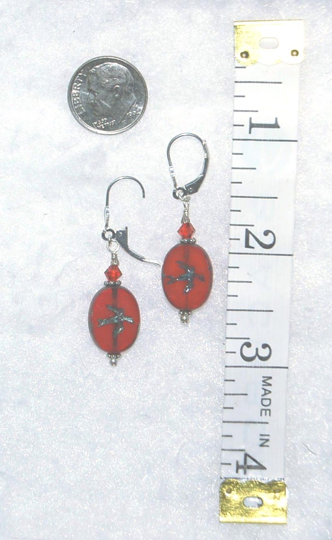 Red Glass Beaded Light Weight Lever Back Pierced Earrings - Etsy