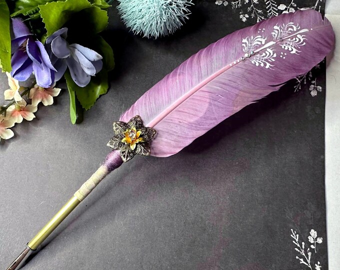 FAERIE FLOWER Artisan Crafted Feather Quill Pen - Pink - Etsy