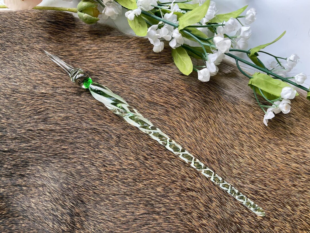 Vintage Ribbon Glass Stylus Pen Green & White - Etsy Singapore