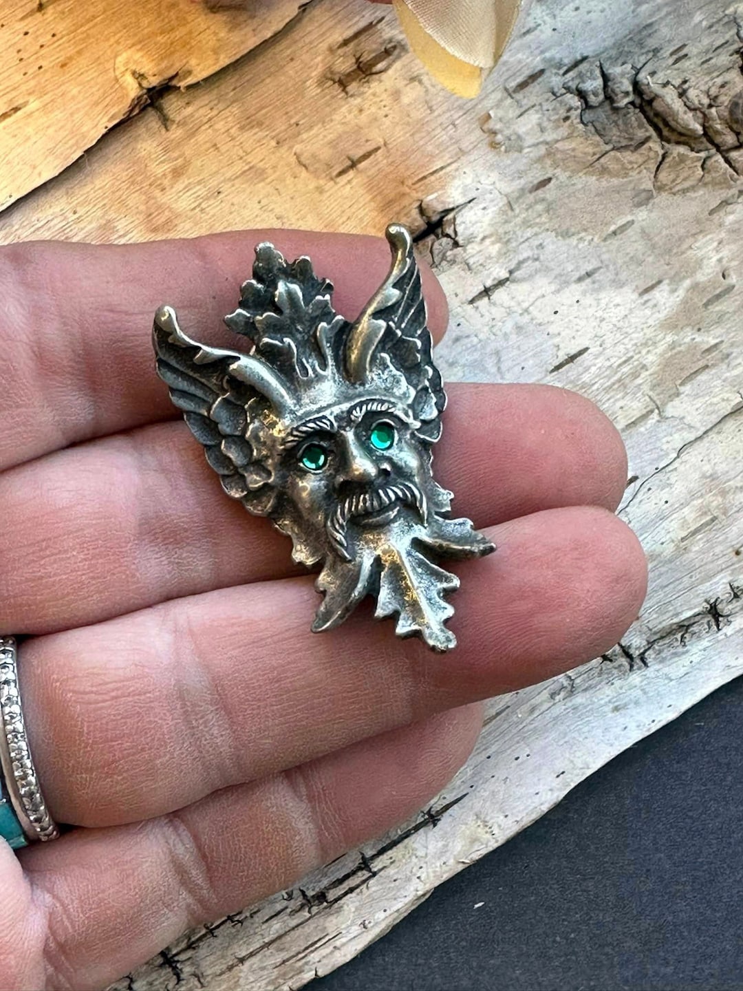 VTG Dryad Design GREENMAN Pin - Paul Borda - Etsy