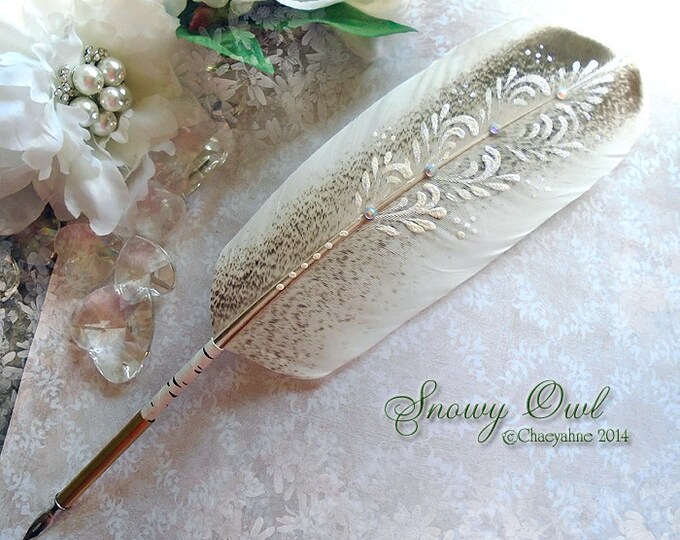 Ornate SNOWY OWL Totem Feather Quill Dip Pen - Etsy