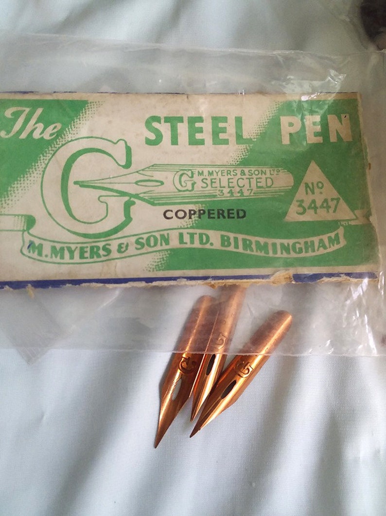 GM Meyers & Son Ltd COPPERED Steel Pen #3447 Writing Point NIB - Dip ...