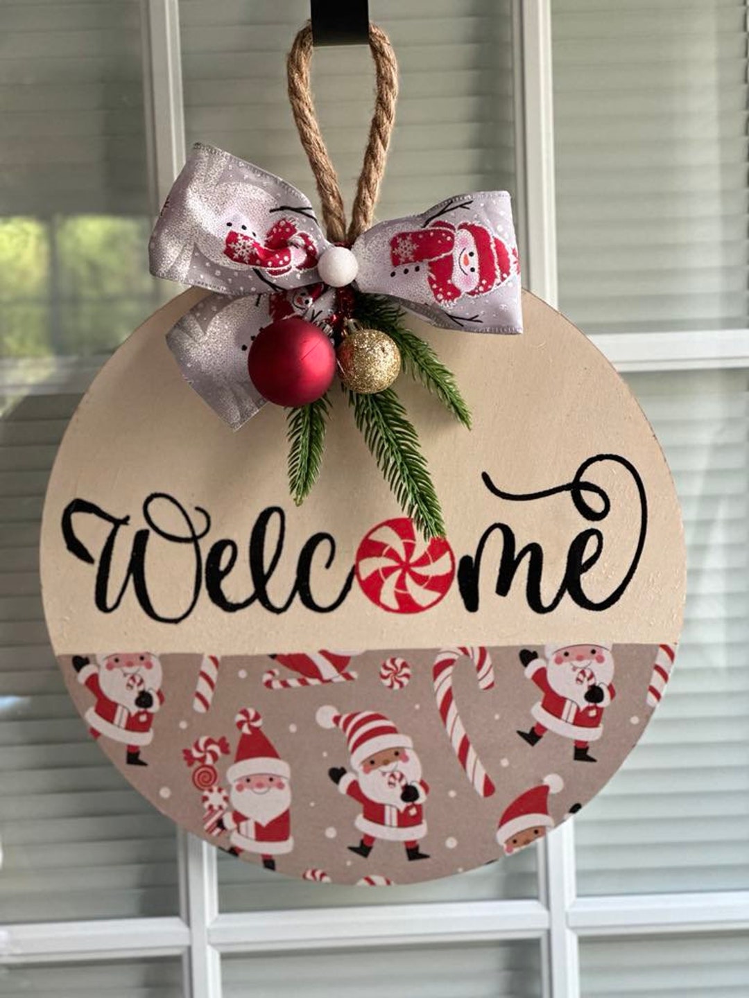 Santa Christmas Door Hanging Sign - Etsy