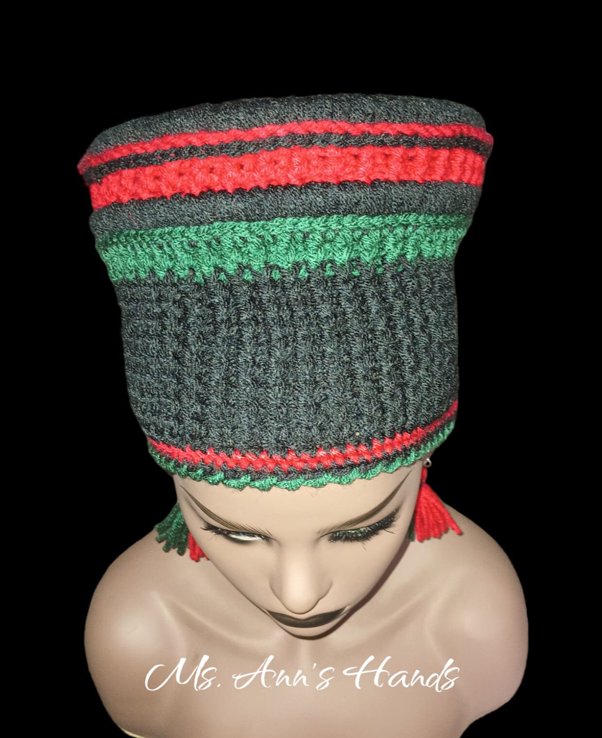 Red Black and Green 2 Tier Crown Hat Star of David Scarf and - Etsy
