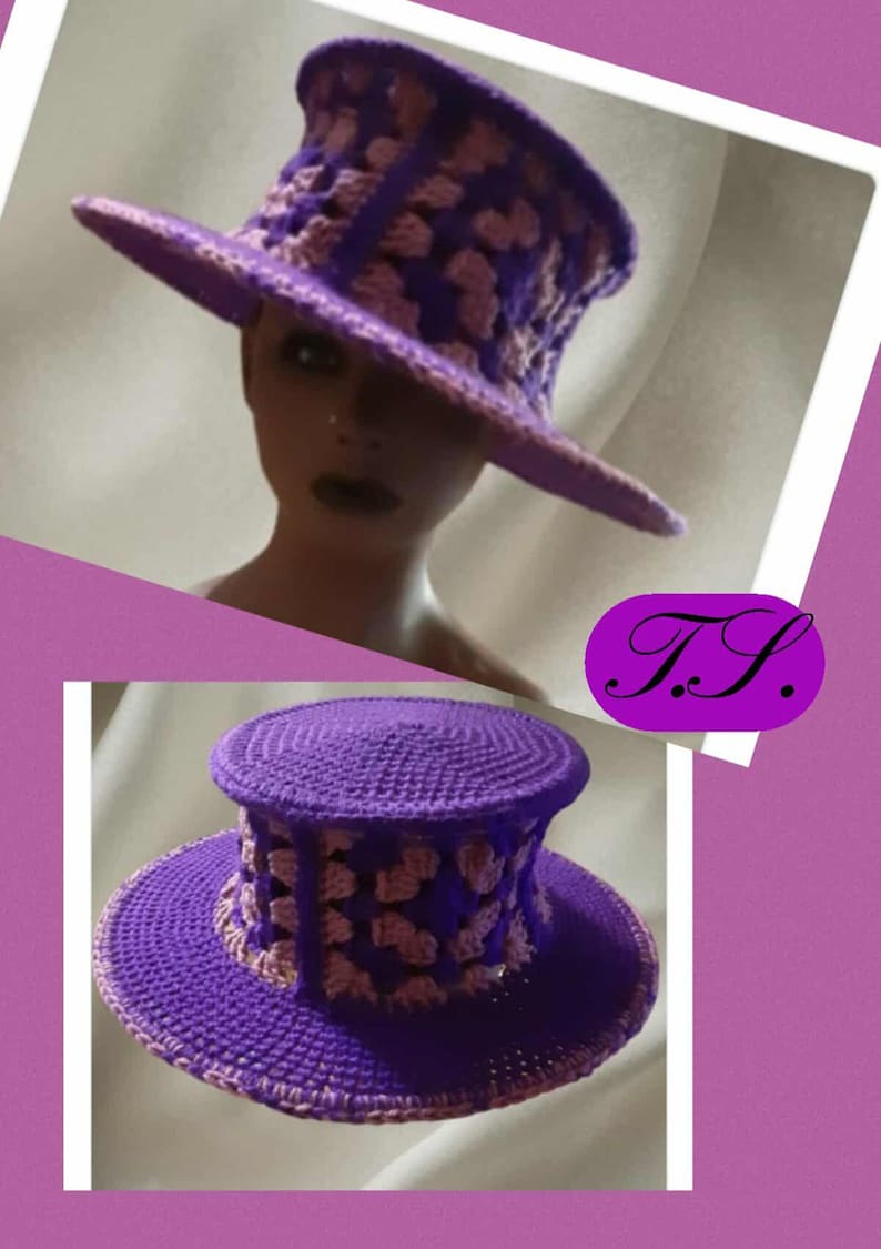 3 Alternate Styles Granny Square Top Hat (3 in 1 Pattern) (PATTERN ONLY ...