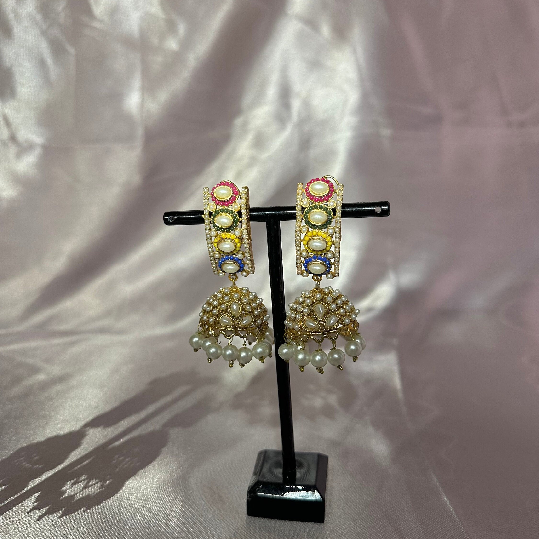 Multicolor Jhumka Earrings - Etsy