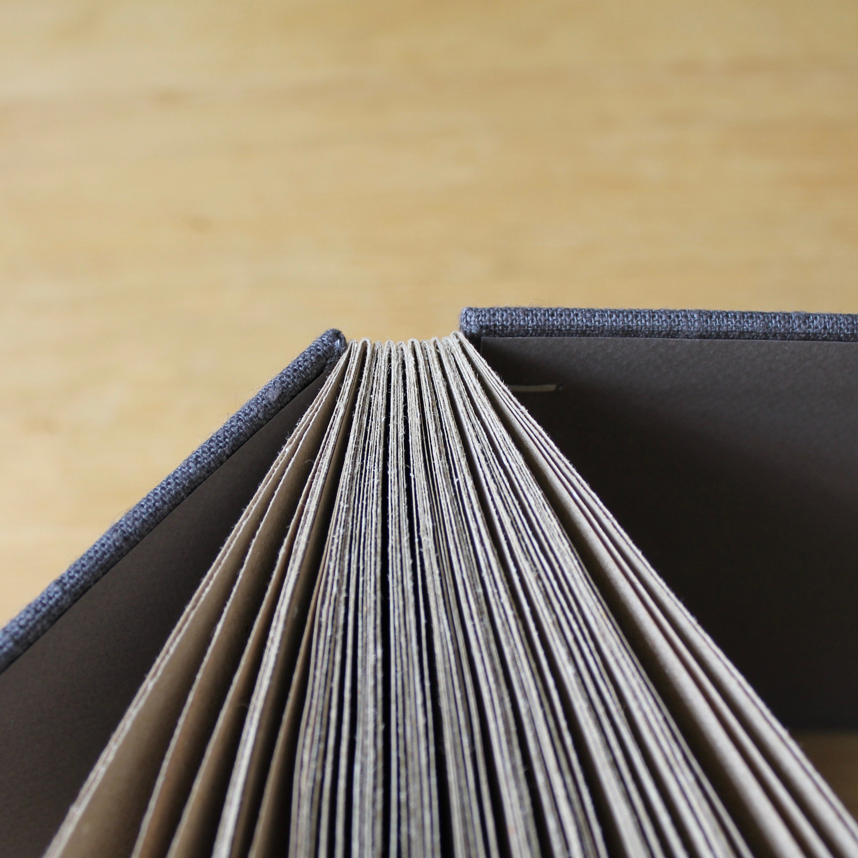Grey Linen Coptic Bound Notebook with a Vintage Photo of Young Boys ...