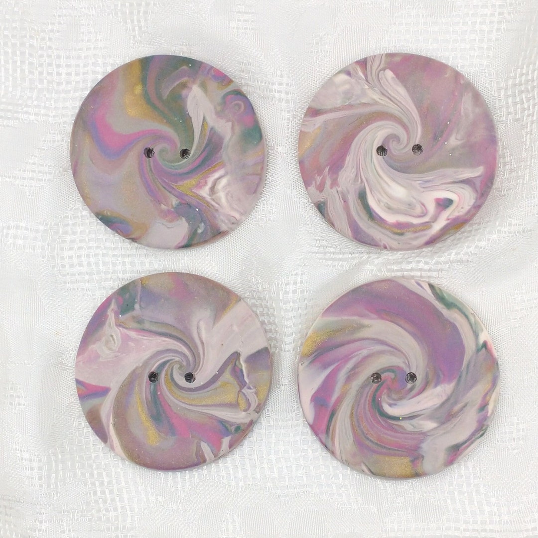 1 1/2 Inch Button, Large Handmade Buttons B131, Round Artisan Buttons ...