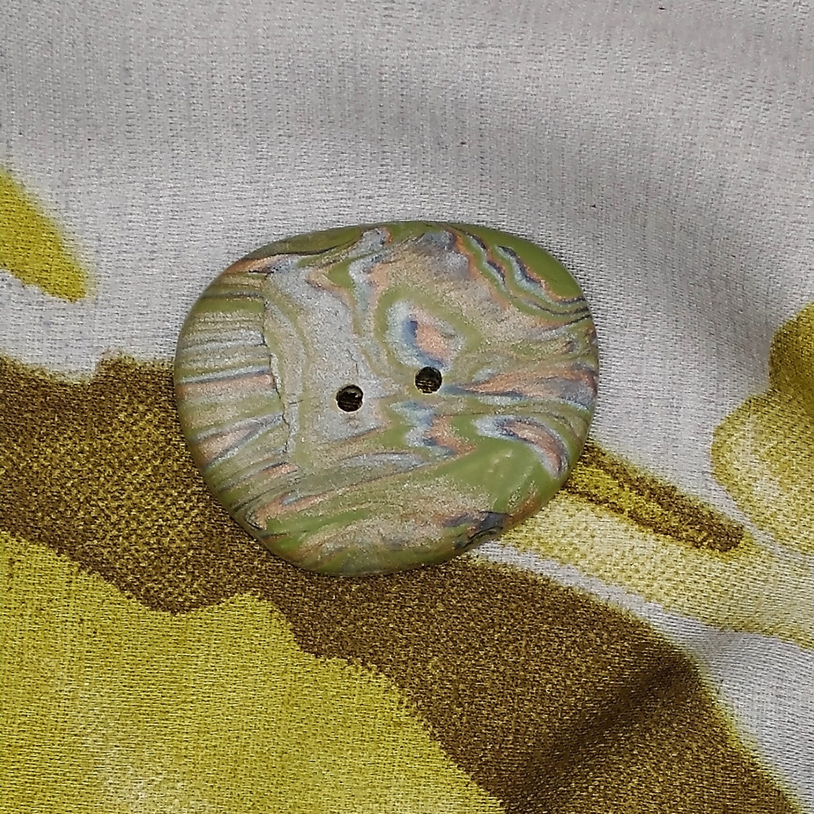 Organic Handmade Buttons, 1 1/2 Inch, Wonky Artisan Buttons, Olive ...