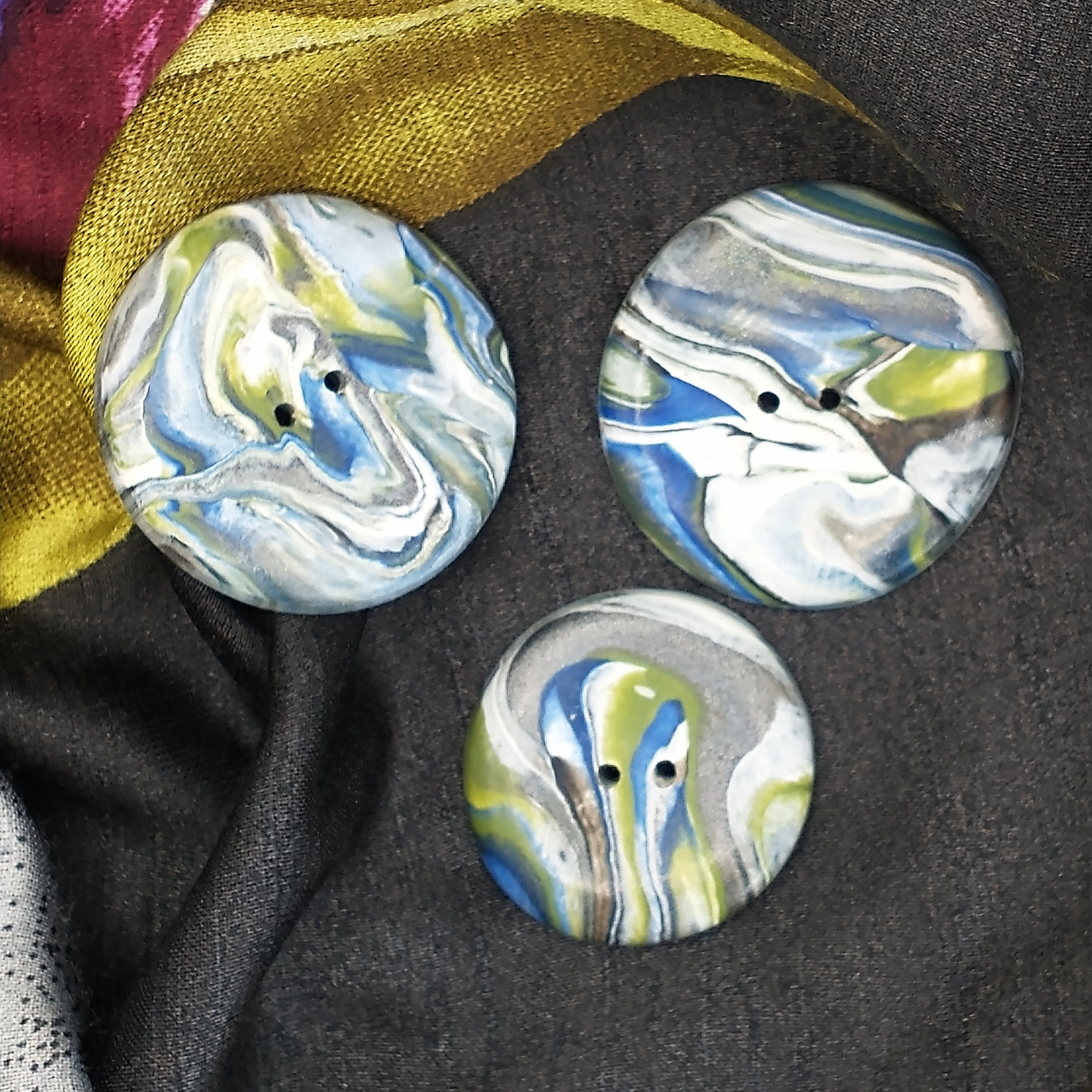 1 1/2 Inch Button, 1 1/4 Inch, 1 Inch Buttons, Large Handmade Buttons ...