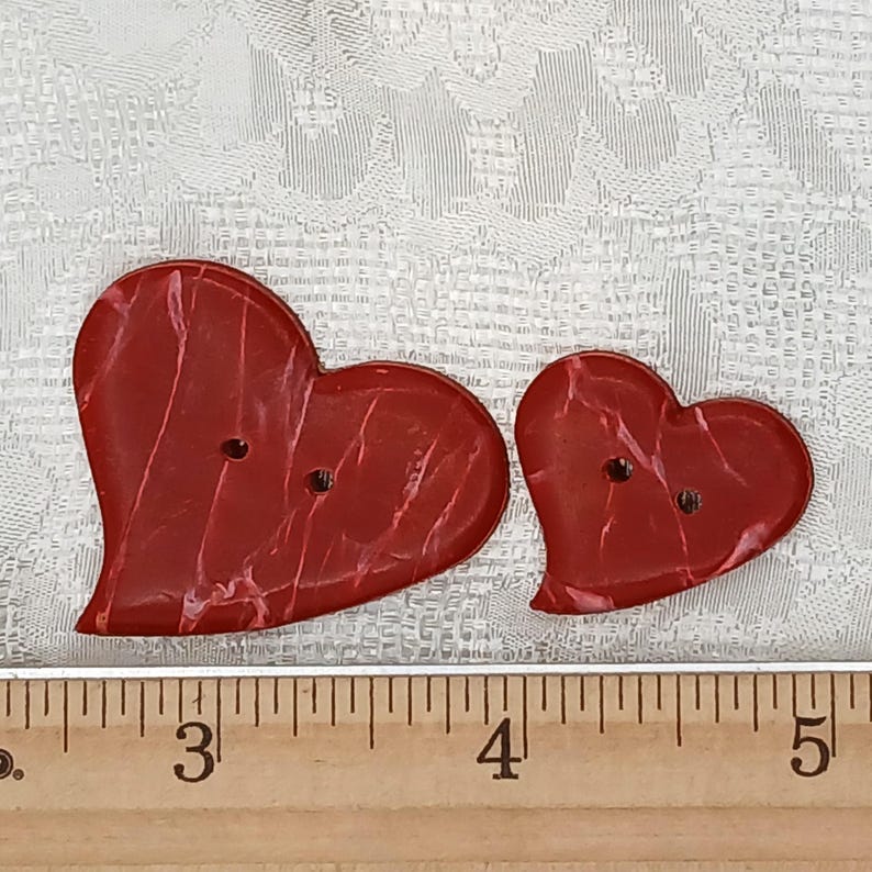 Heart Button, 1 Inch, 1 1/2, 2 Inch Heart Button, Large Handmade ...