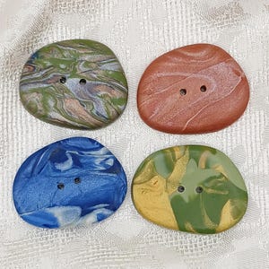 Organic Handmade Buttons, 1 1/2 Inch, Wonky Artisan Buttons, Olive ...