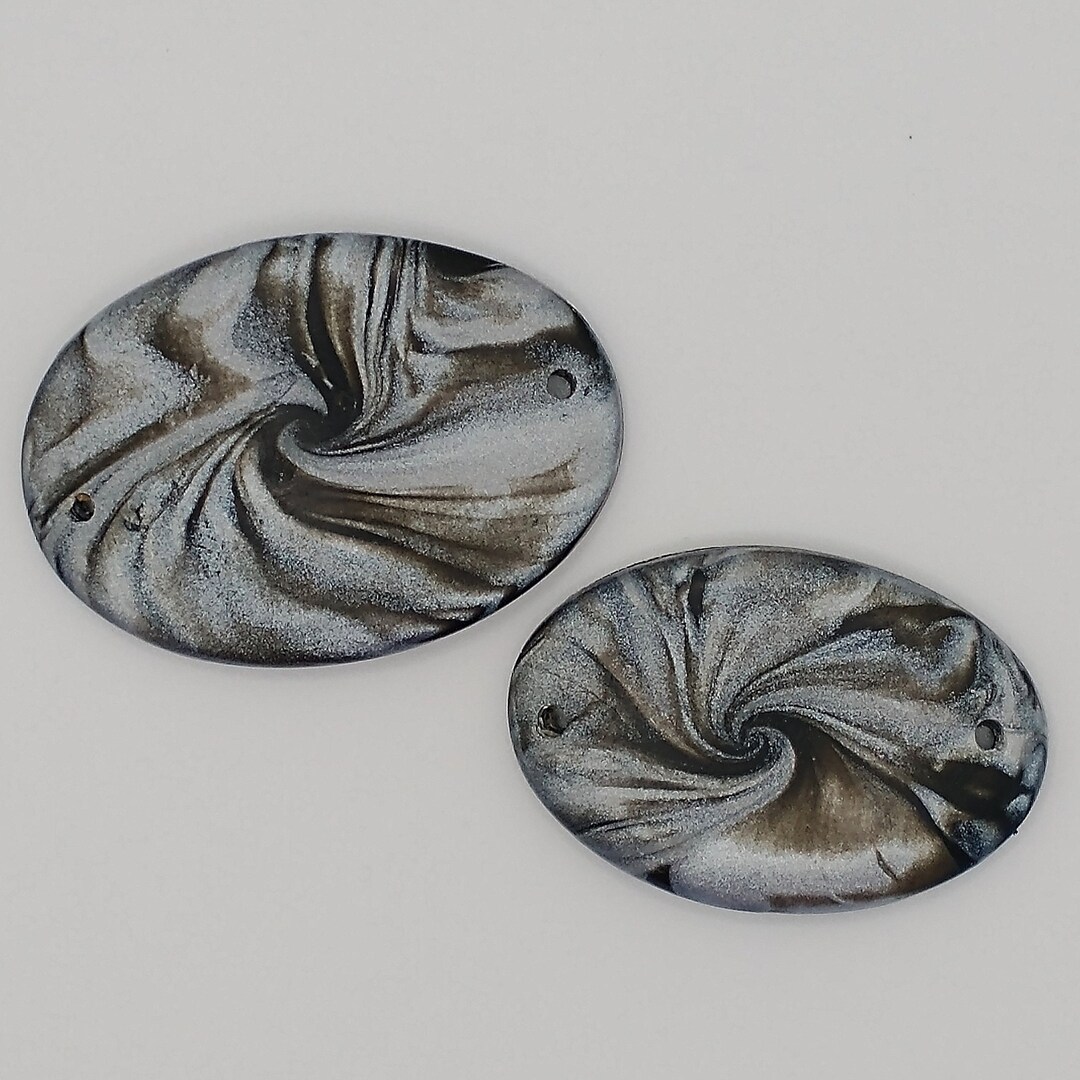 2 Inch Handmade Button, Oval Artisan Buttons, Spiral Design B64, 1 3/4 ...