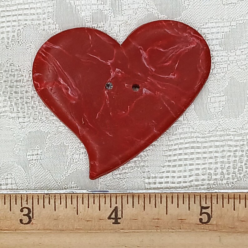 Heart Button, 1 Inch, 1 1/2, 2 Inch Heart Button, Large Handmade ...