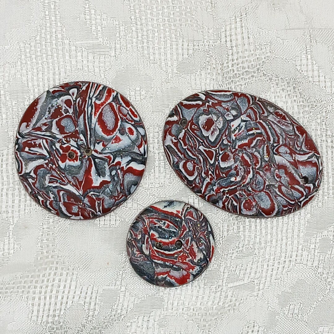 1 1/2 Inch Round Button, 1 Inch, 2 Inch Oval Button, Large Handmade ...