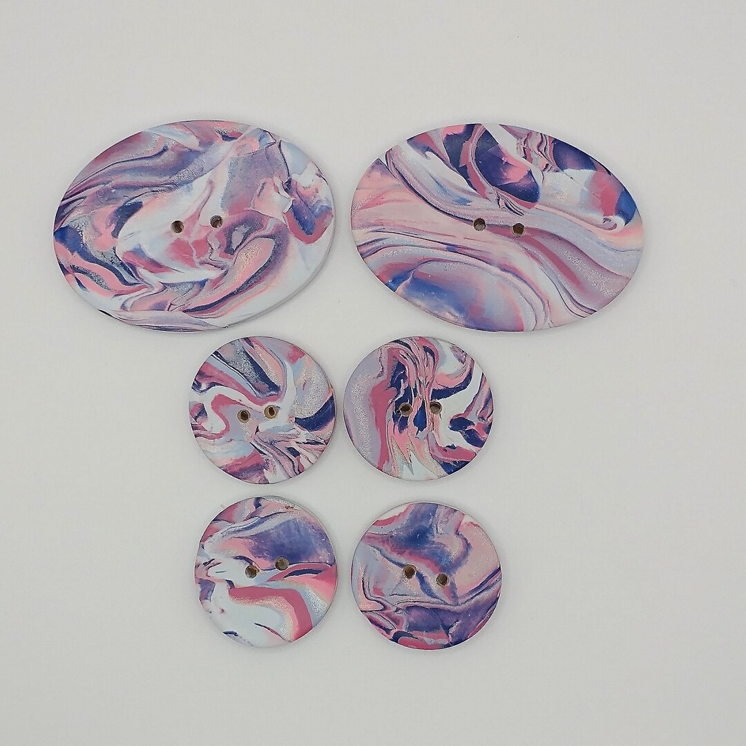 2 Inch Oval Button, 1 Inch, Large Handmade Buttons B89, Round Artisan ...