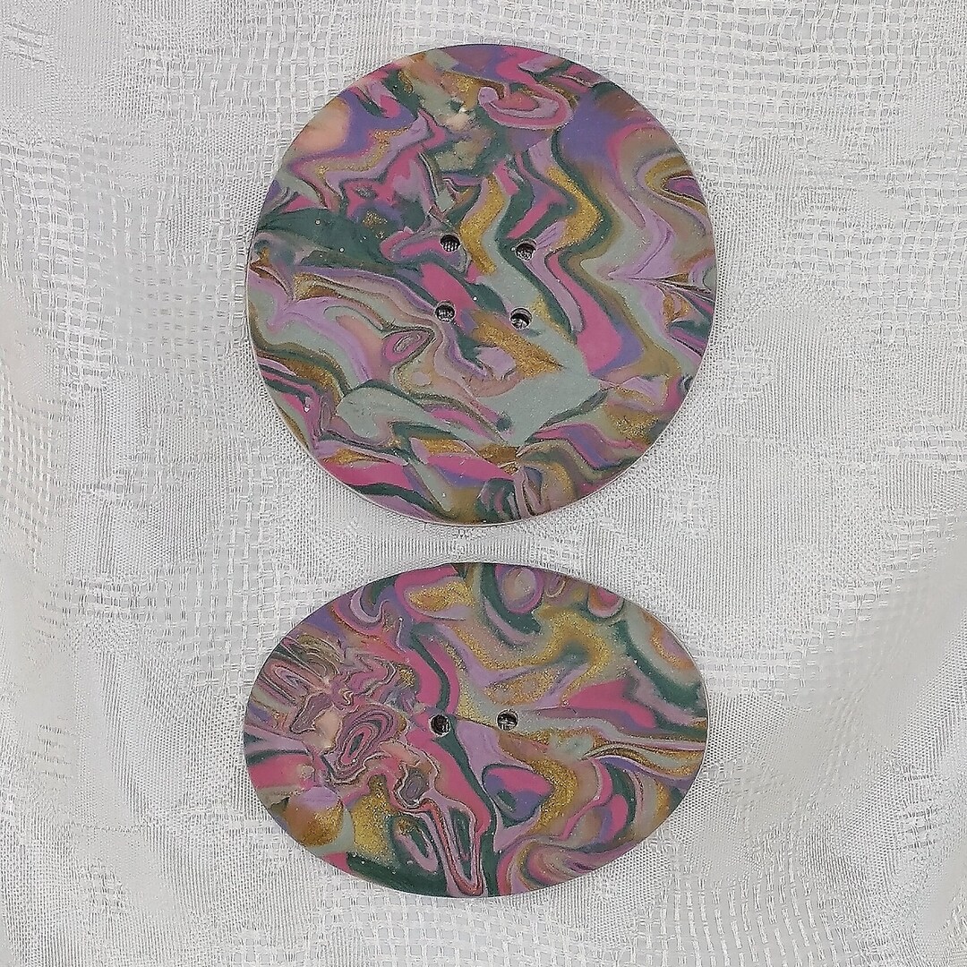 2 Inch Round Button, 2 Inch Oval, Large Handmade Button, Artisan Button ...