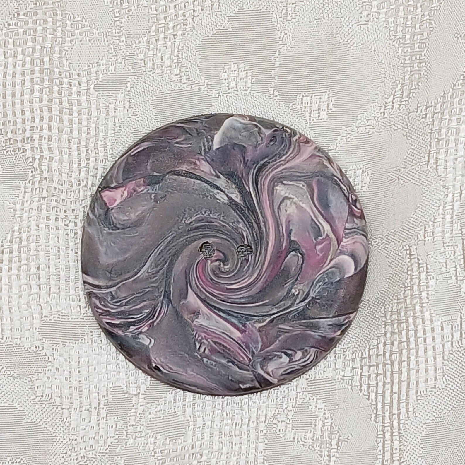 2 Inch Handmade Button, Large Round Artisan Button, Swirl Design B113 ...