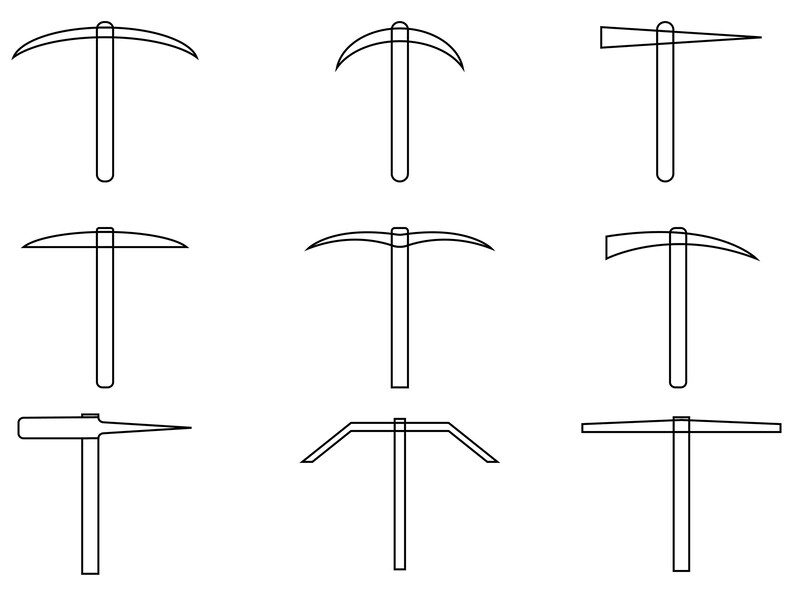 Hand-drawn Pickaxe Icon Set - Digital Download - Etsy