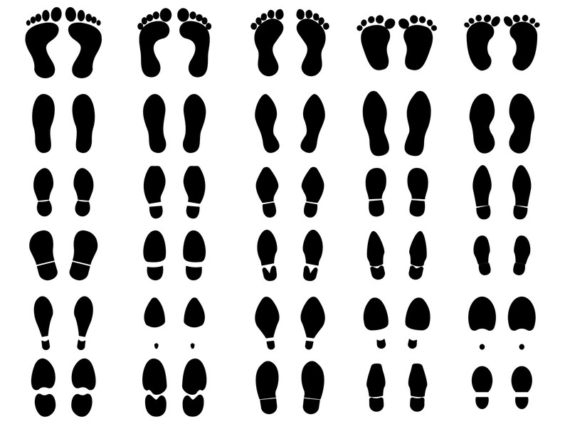 Hand-drawn Footprint Doodle Set - Digital Download - Etsy