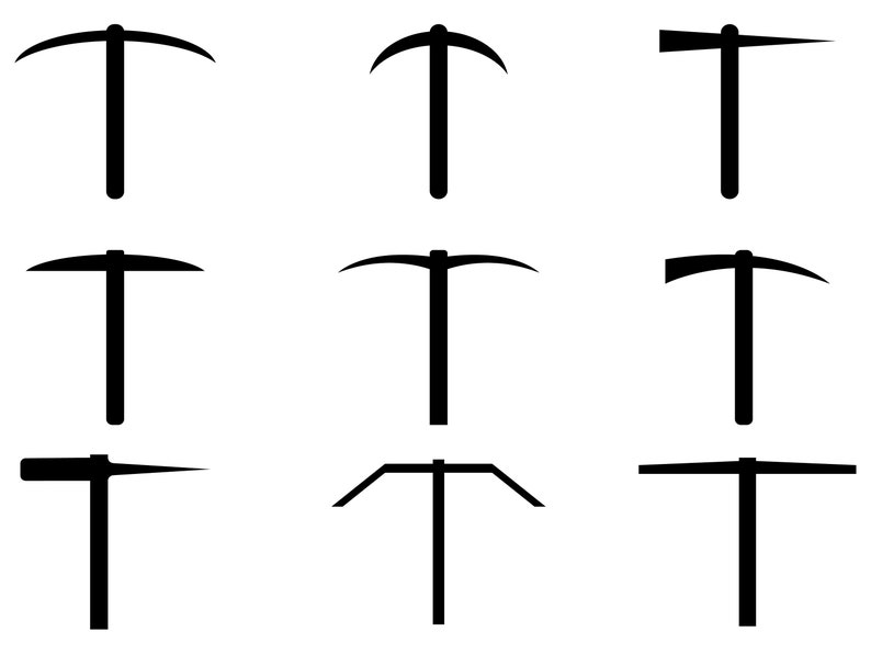 Hand-drawn Pickaxe Icon Set Digital Download - Etsy