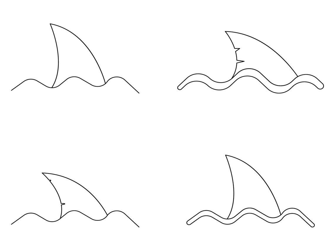 Shark Fin Doodle Set - Digital Download - Etsy