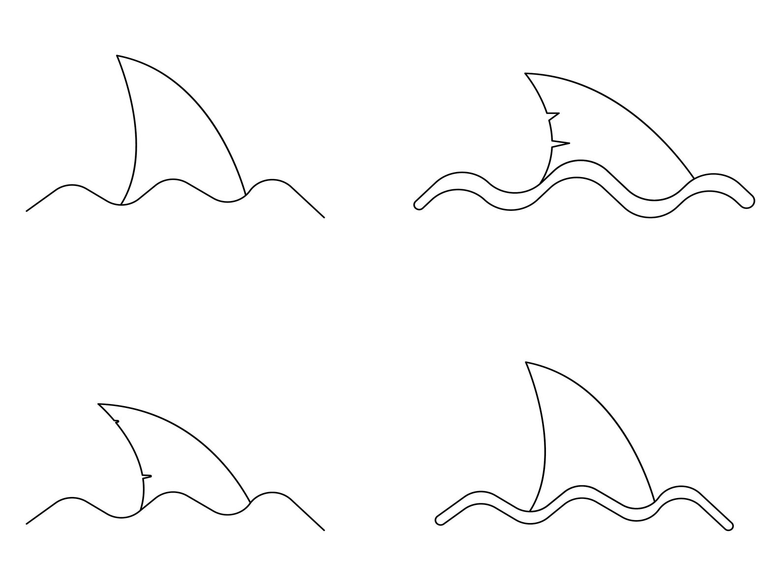 Shark Fin Doodle Set - Digital Download - Etsy