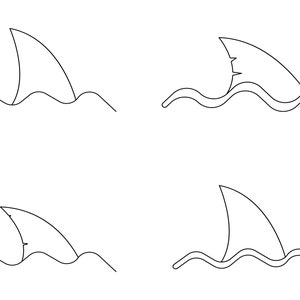 Shark Fin Doodle Set - Digital Download - Etsy