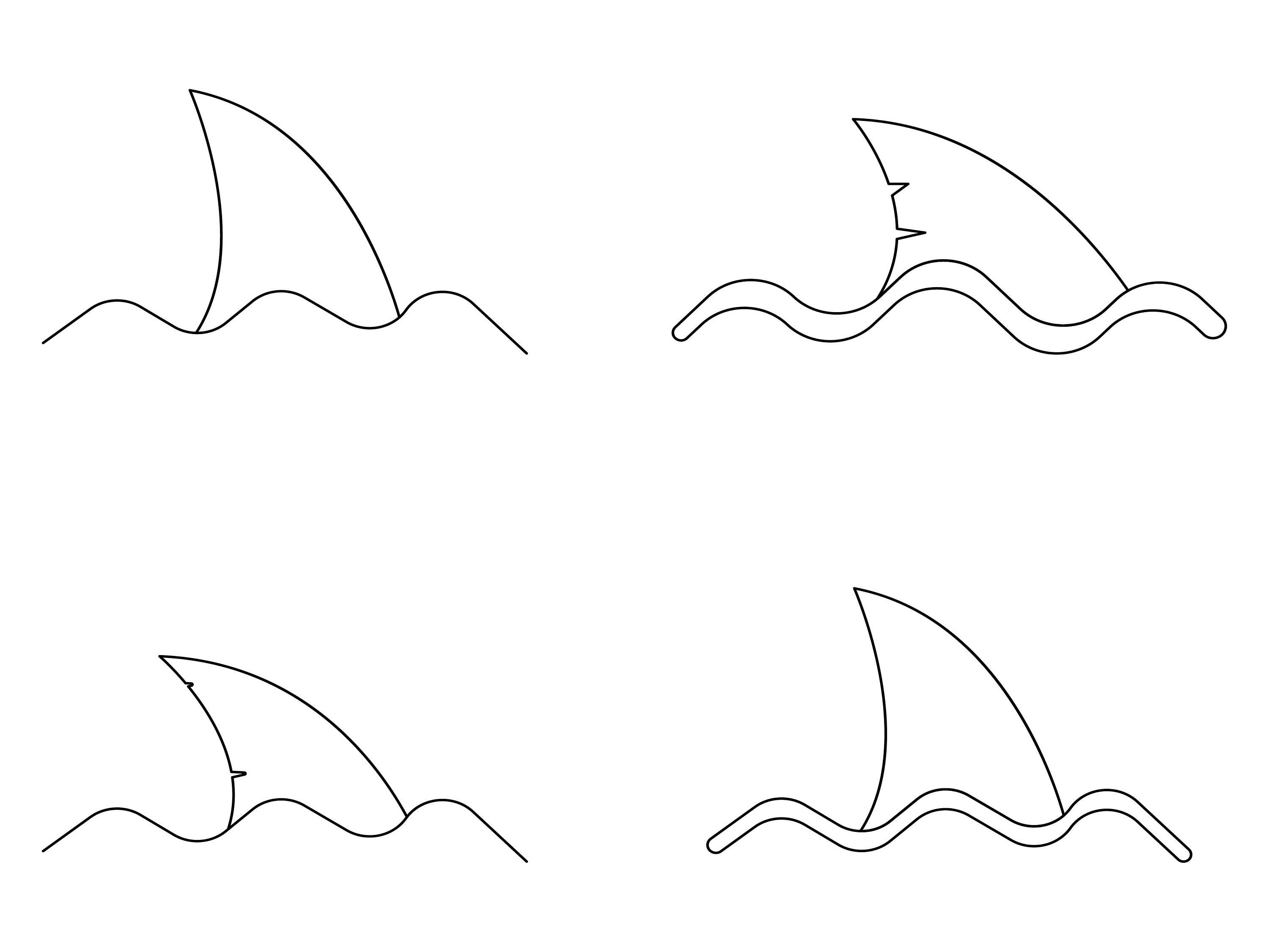 Shark Fin Doodle Set - Digital Download - Etsy