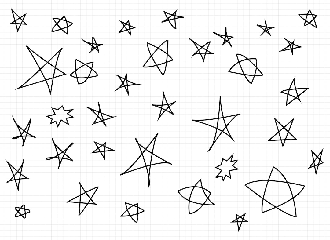 Hand-drawn Star Doodle Set - Digital Download - Etsy