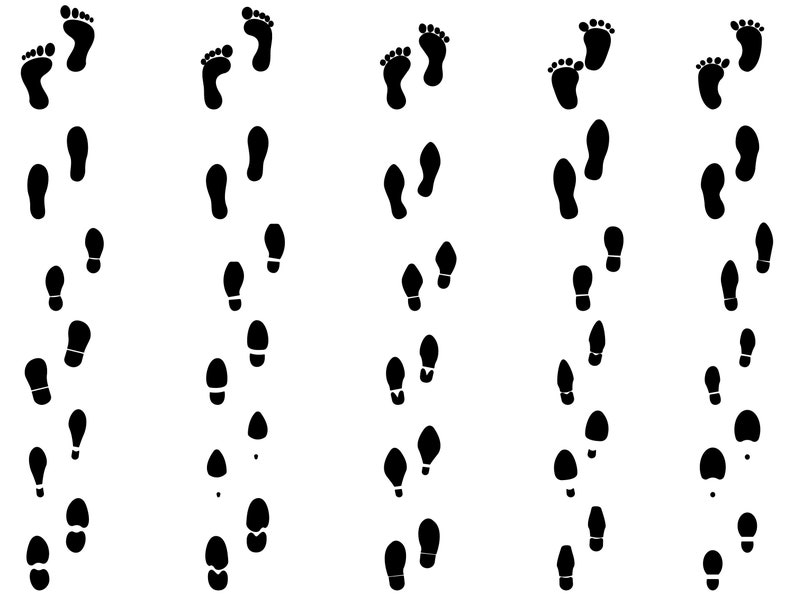 Hand-drawn Footprint Doodle Set - Digital Download - Etsy